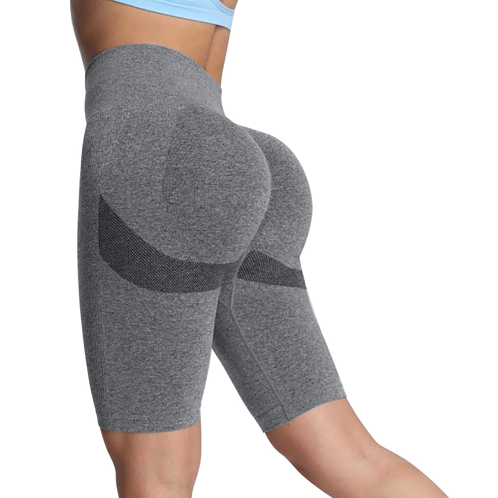 Mgmyaa Women's Bike Shorts Seamless Waistband High Waist Tummy-control Hip Lifting Exercise Yoga ...