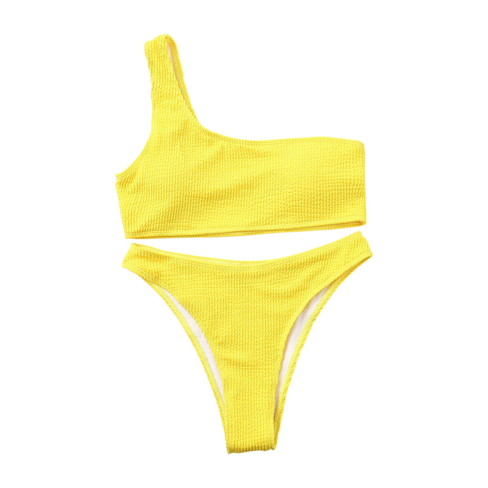 Mgmyaa Women's One Shoulder Bikini Set Swimsuit Two Piece Summer Beach ...