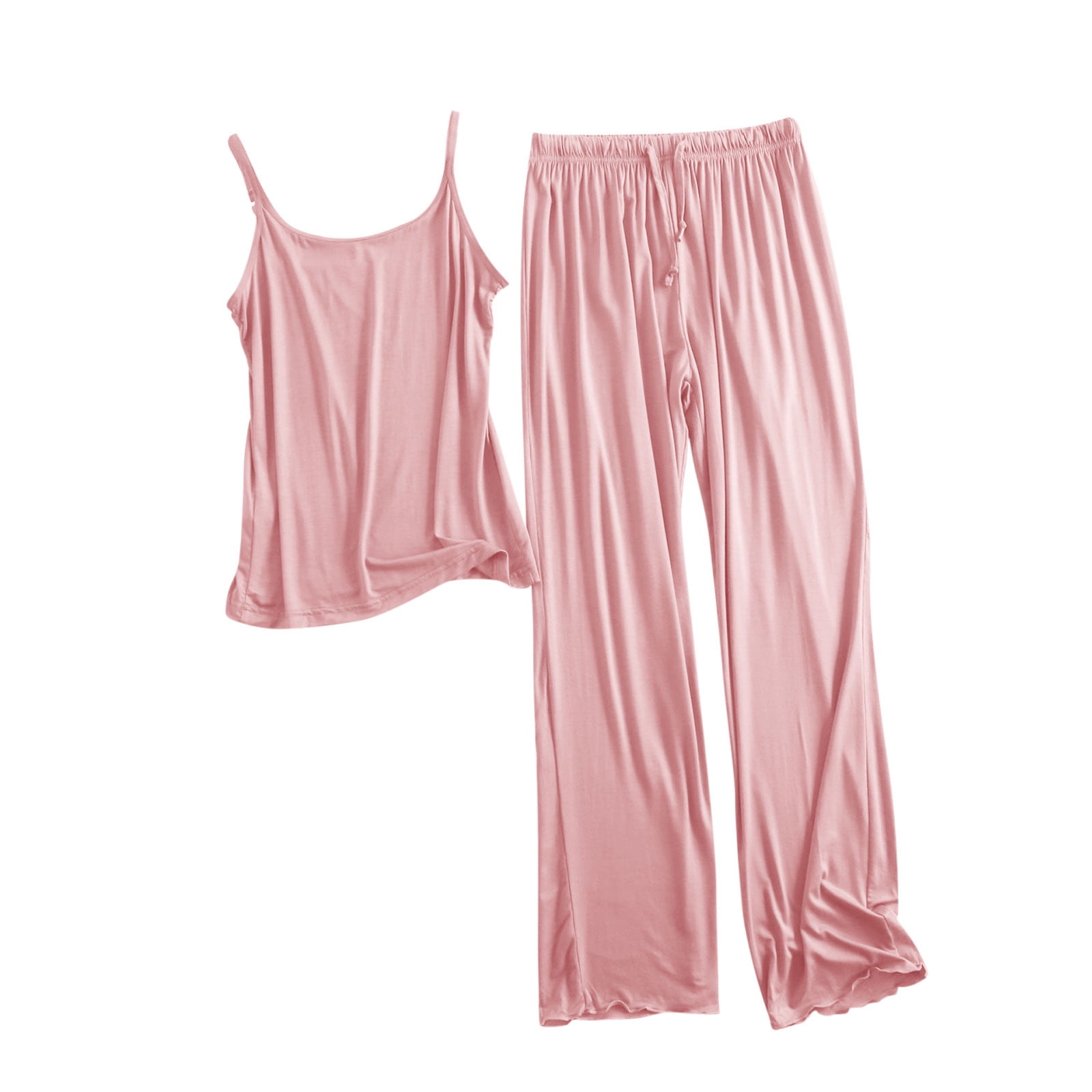 Mgmyaa Women's Pajamas Set Loose Spaghetti Straps Tank Pajama Set with ...