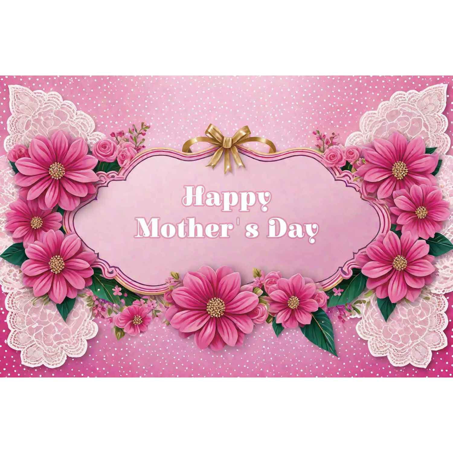 Mh 8 Mother's Wom's Day Pink Backdrop Birthday Party Evt Banner ...