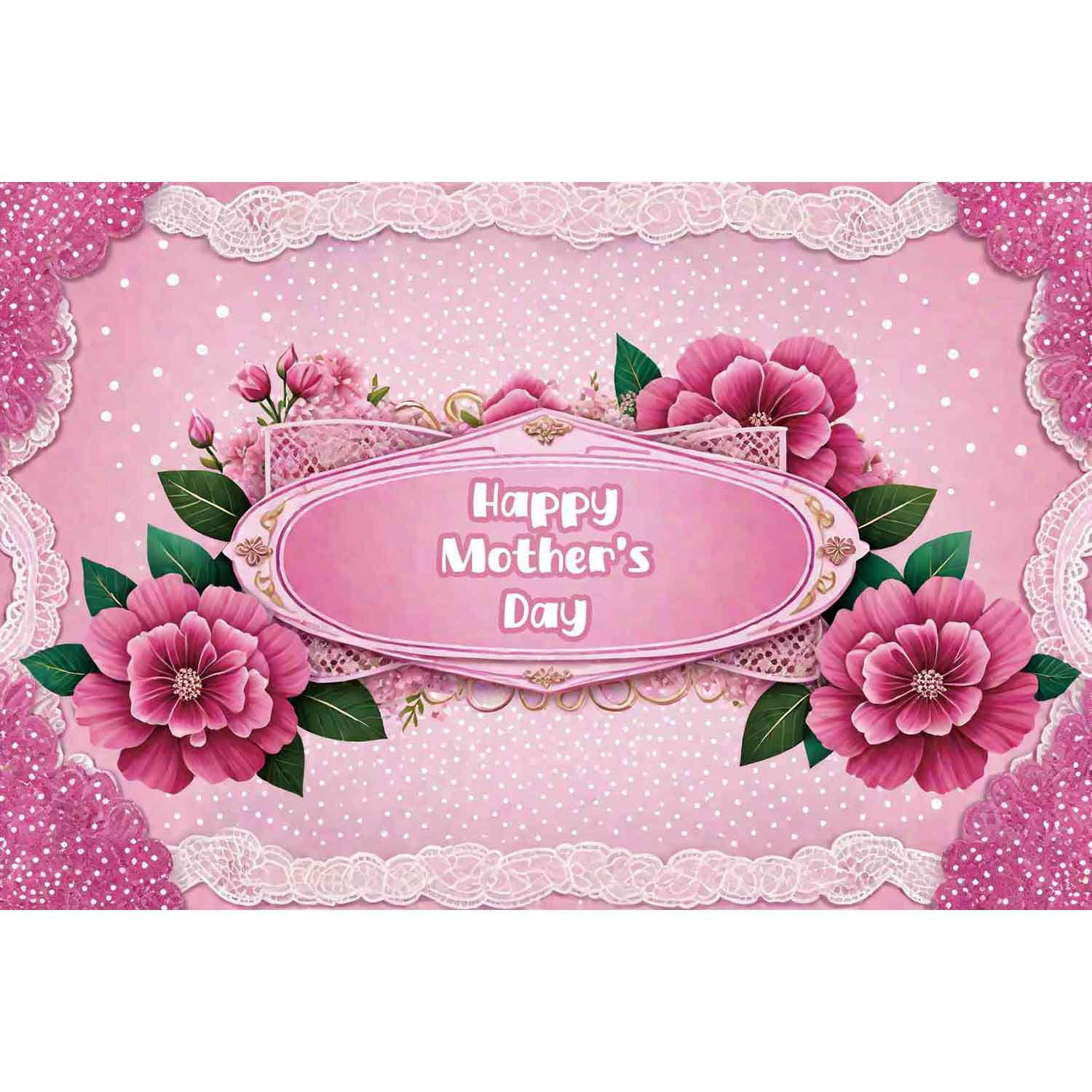 Mh 8 Mother's Wom's Day Pink Backdrop Birthday Party Evt Banner ...