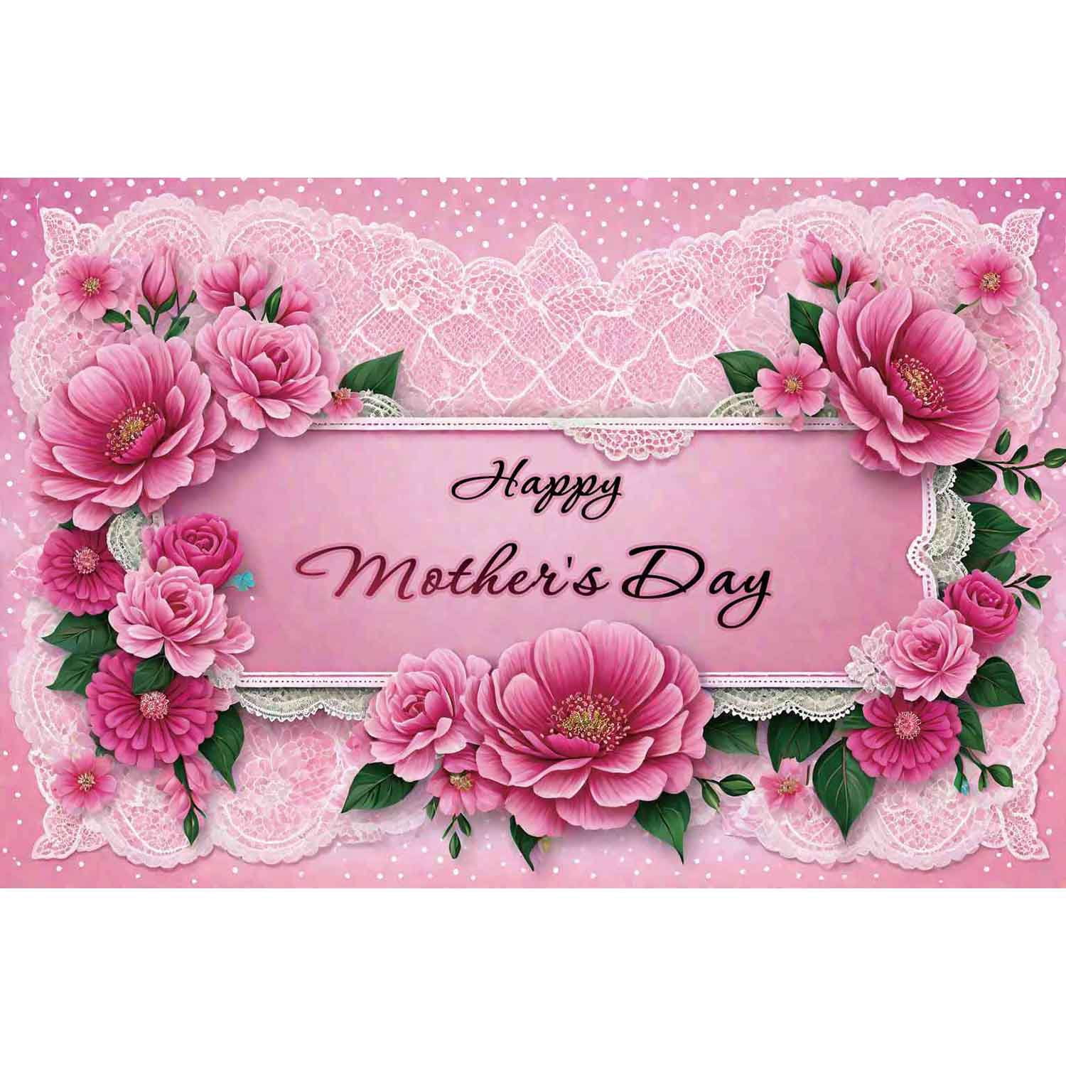 Mh 8 Mother's Wom's Day Pink Backdrop Birthday Party Evt Banner ...