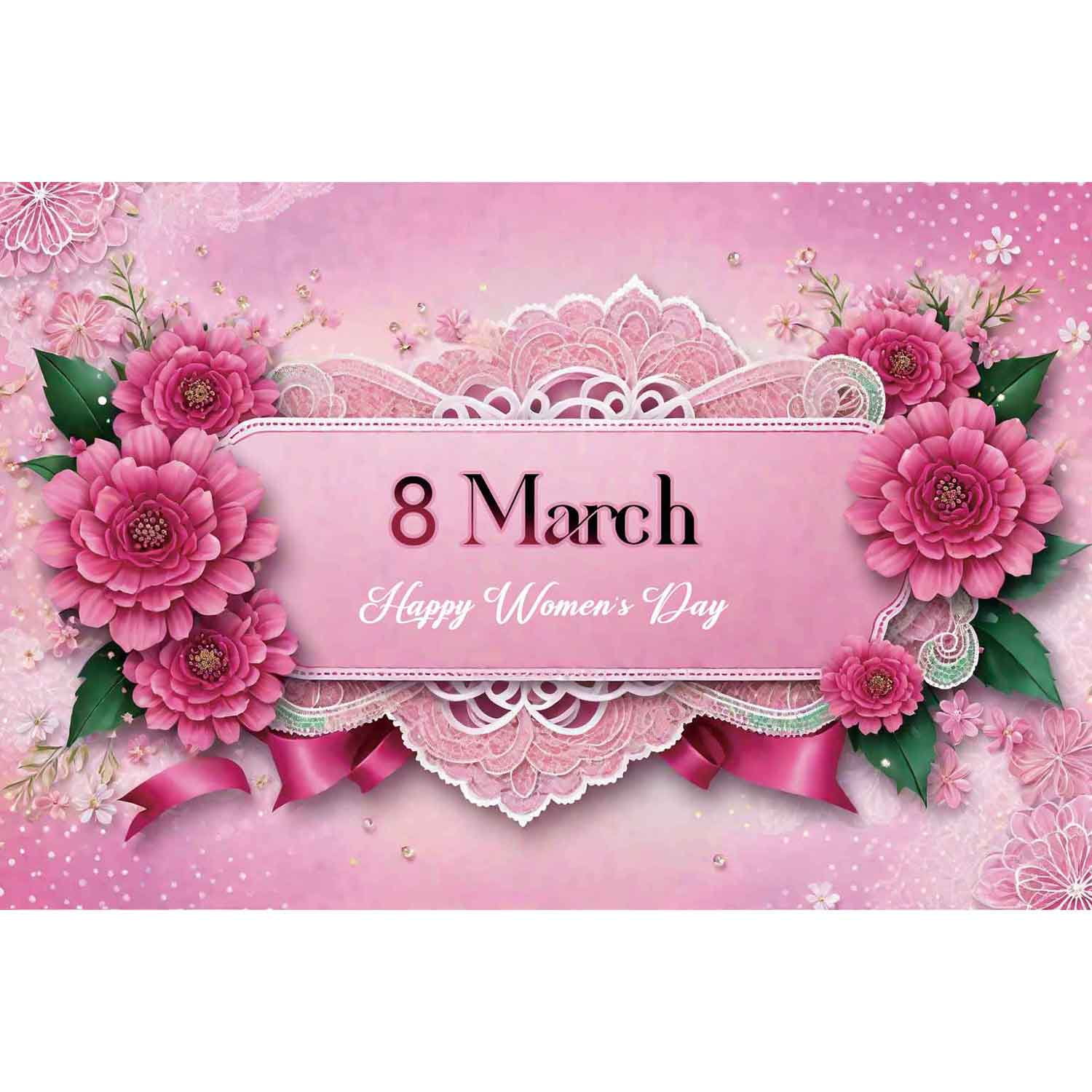 Mh 8 Mother's Wom's Day Pink Backdrop Birthday Party Evt Banner ...