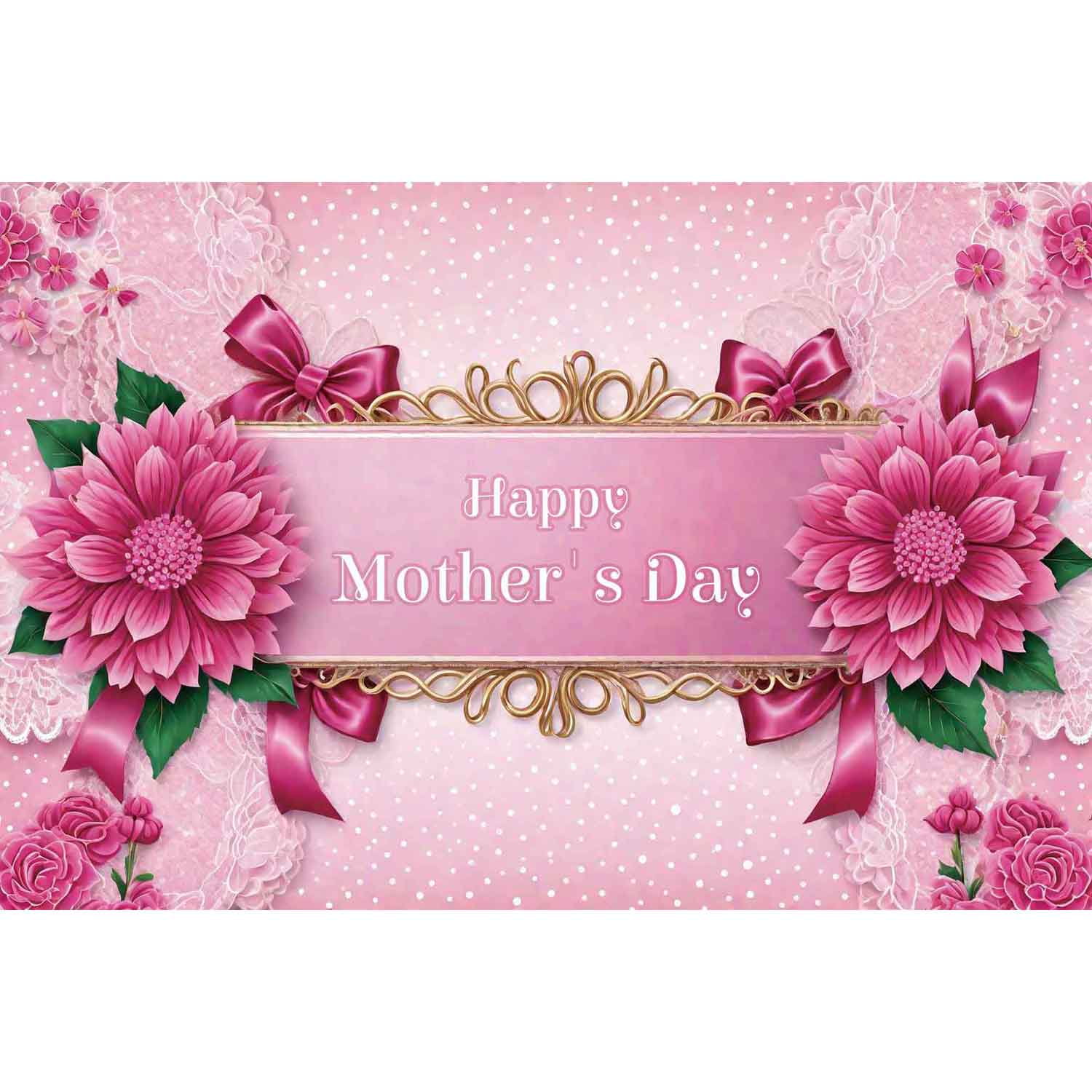 Mh 8 Mother's Wom's Day Pink Backdrop Birthday Party Evt Banner ...