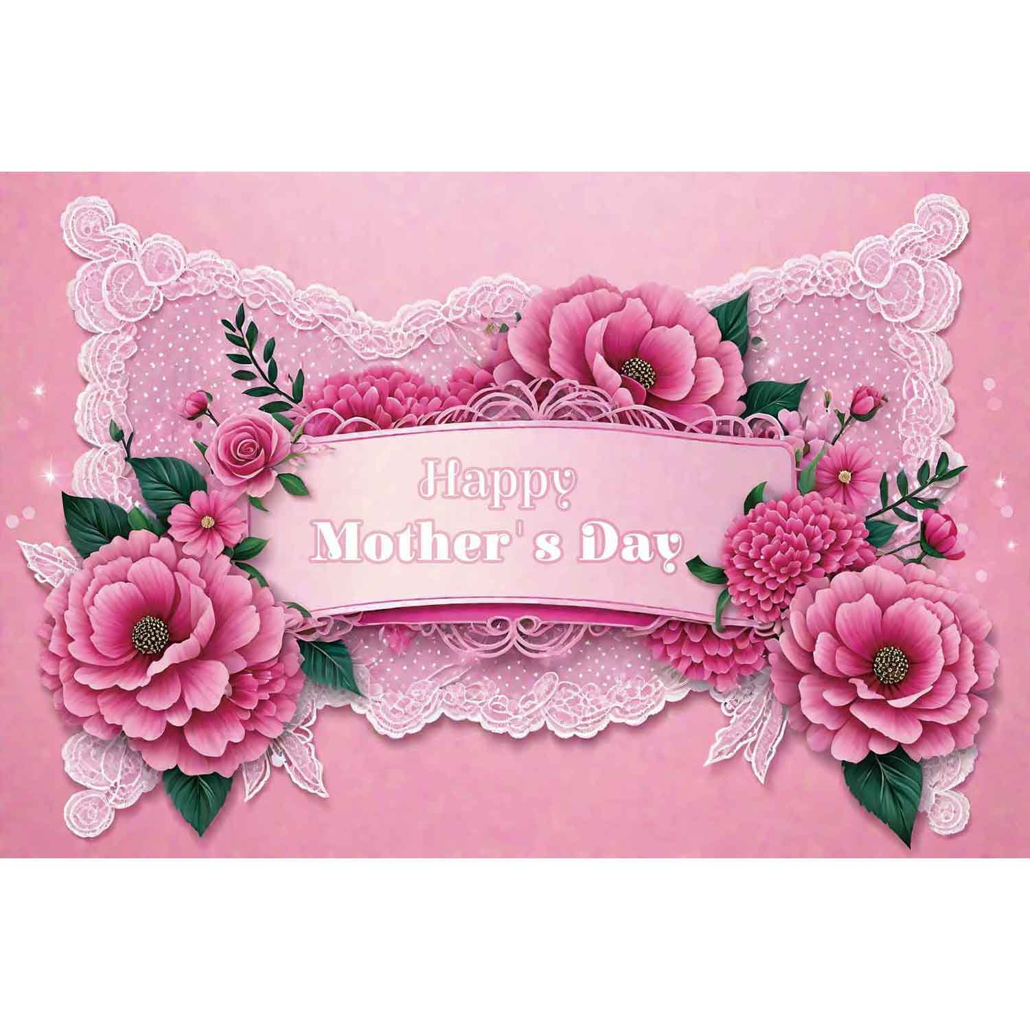 Mh 8 Mother's Wom's Day Pink Backdrop Birthday Party Evt Banner ...