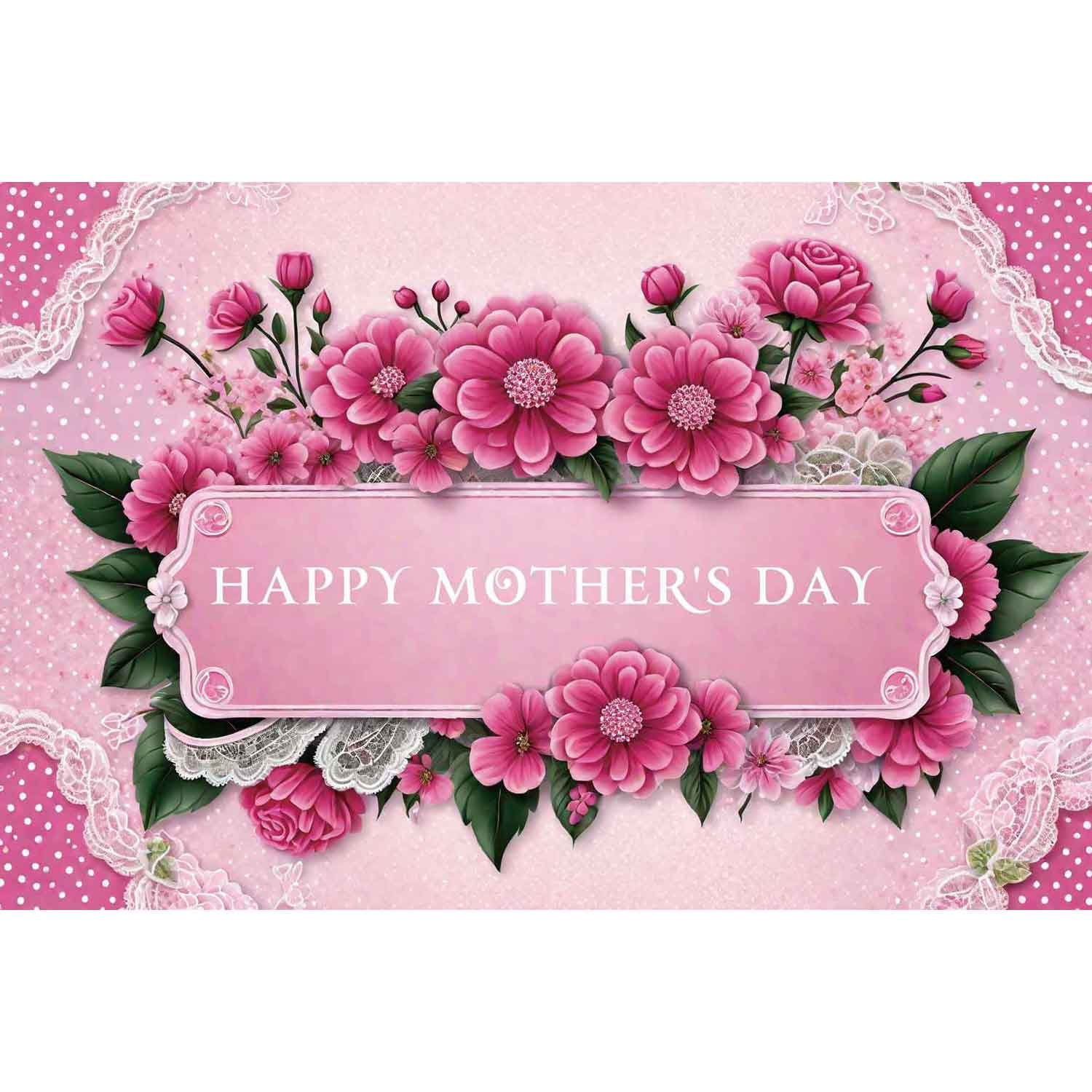 Mh 8 Mother's Wom's Day Pink Backdrop Birthday Party Evt Banner ...