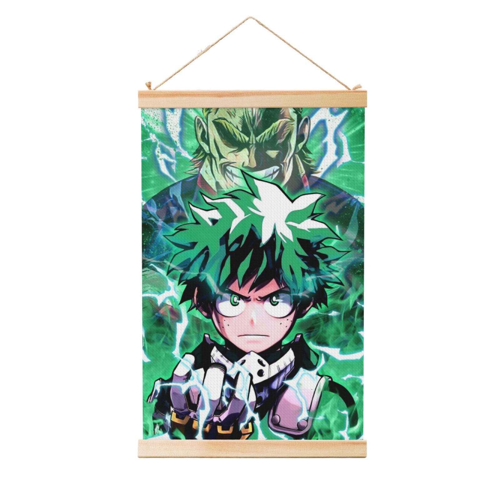 Mha My Hero Academia Izuku Midoriya Wooden Shaft Hanging Poster Canvas ...