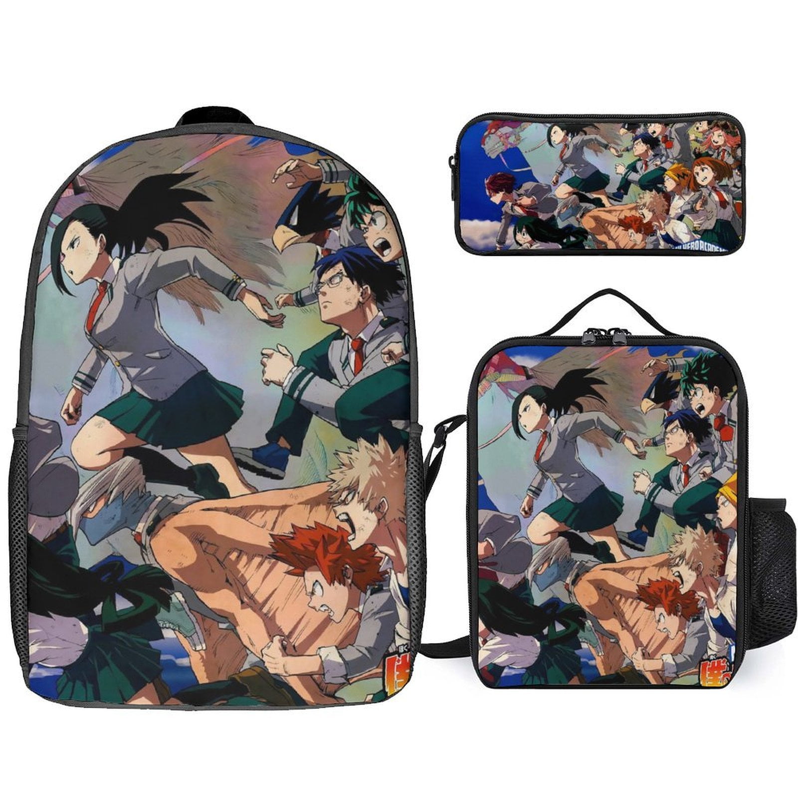 Mha My Hero Academia Boku Backpack With Lunch Bag Pencil Case Schoolbag ...