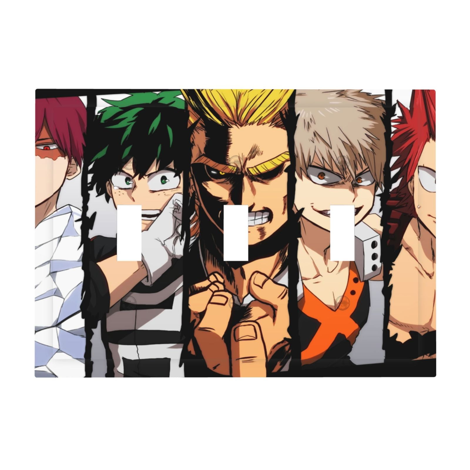 Mha My Hero Academia Wall Plate Cover 3 Gang Toggle Decorative Light ...