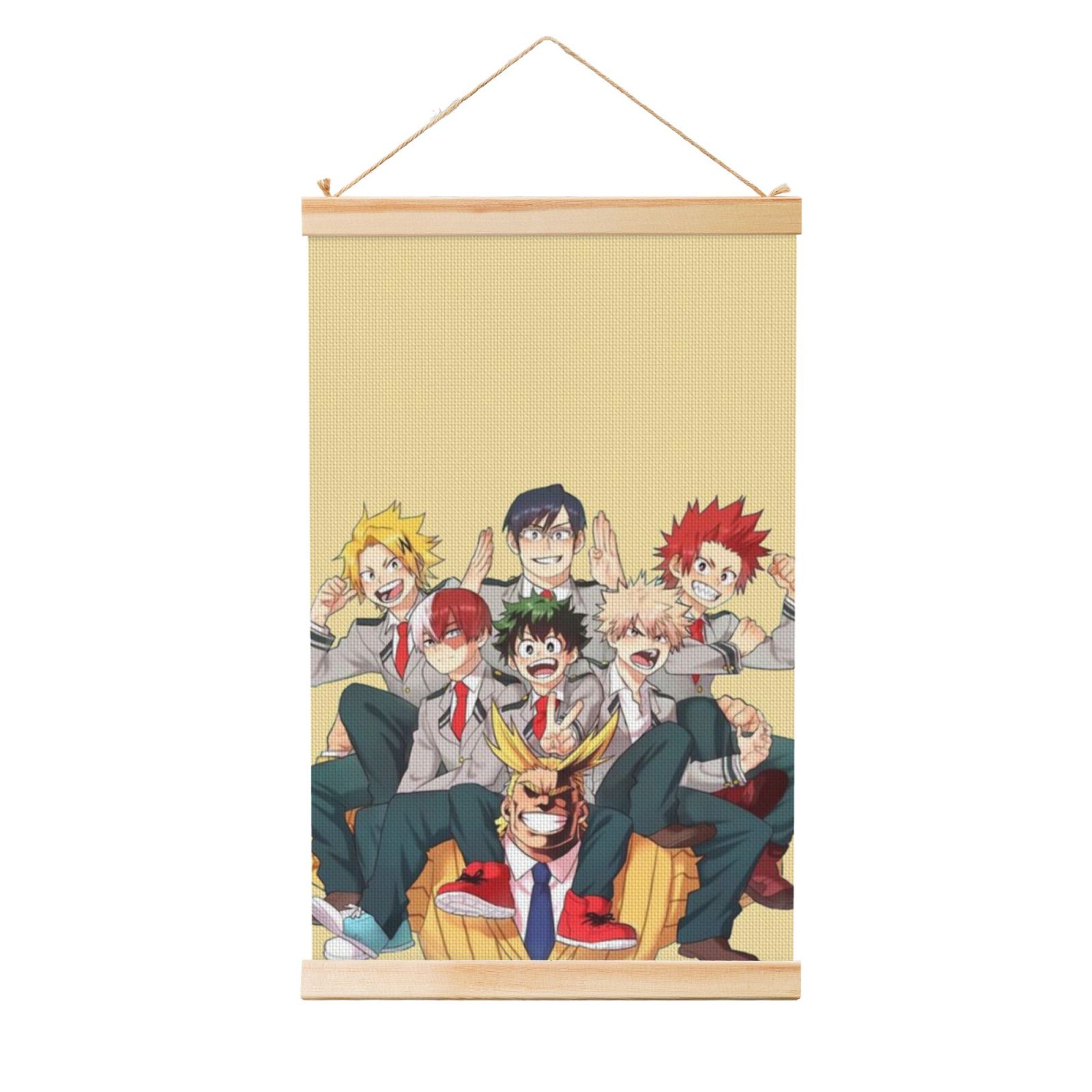 Mha My Hero Academia Wooden Shaft Hanging Poster Canvas Wall Hanging ...