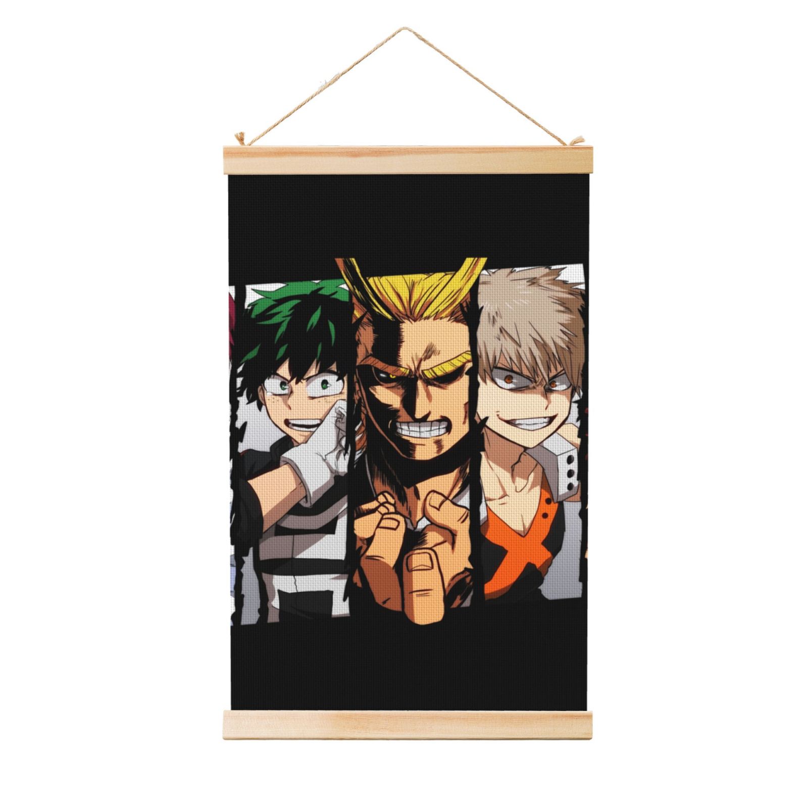 Mha My Hero Academia Wooden Shaft Hanging Poster Canvas Wall Hanging ...