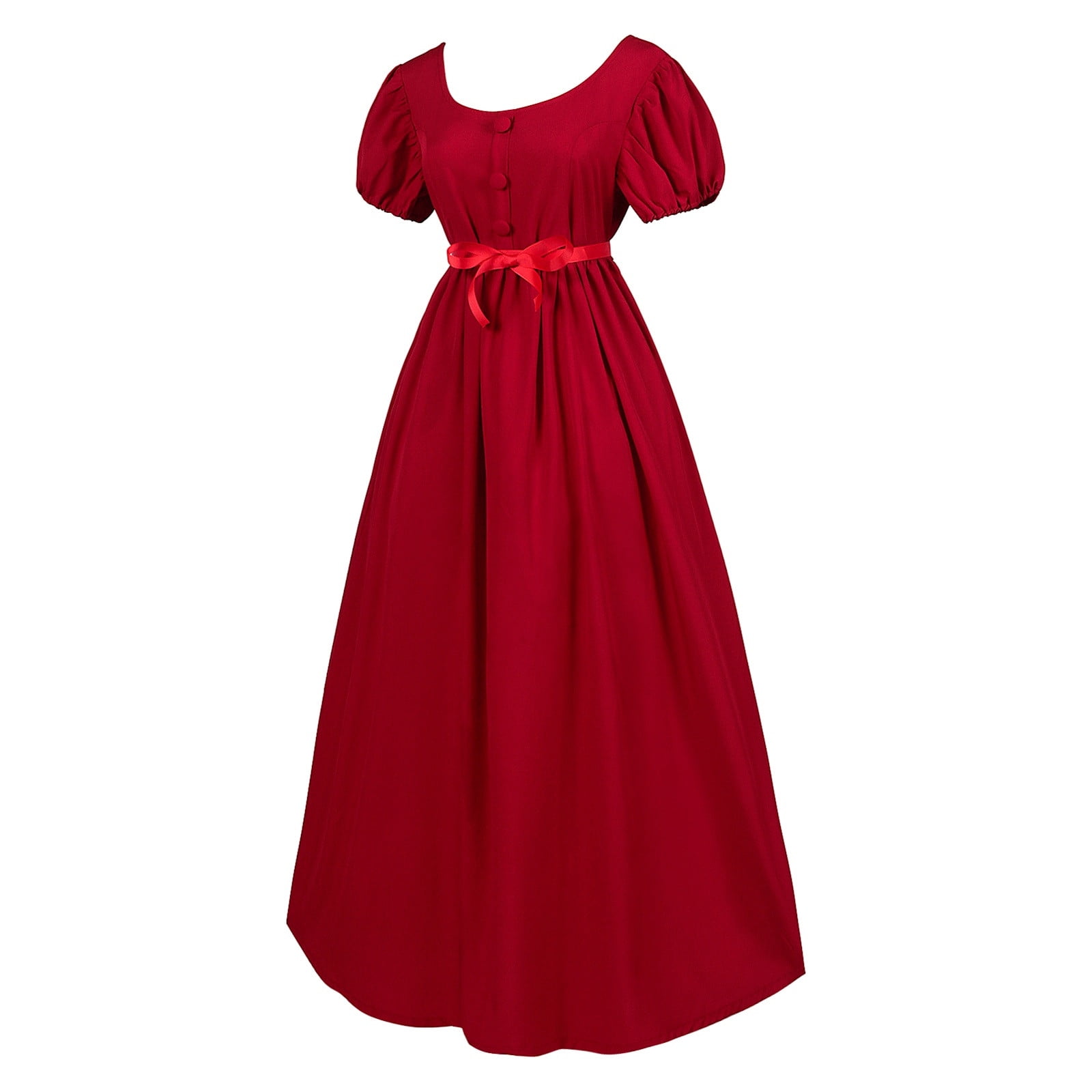 Mhoxuto Regency Dresses for Women with Satin Sash Vintage 1791s Puff ...