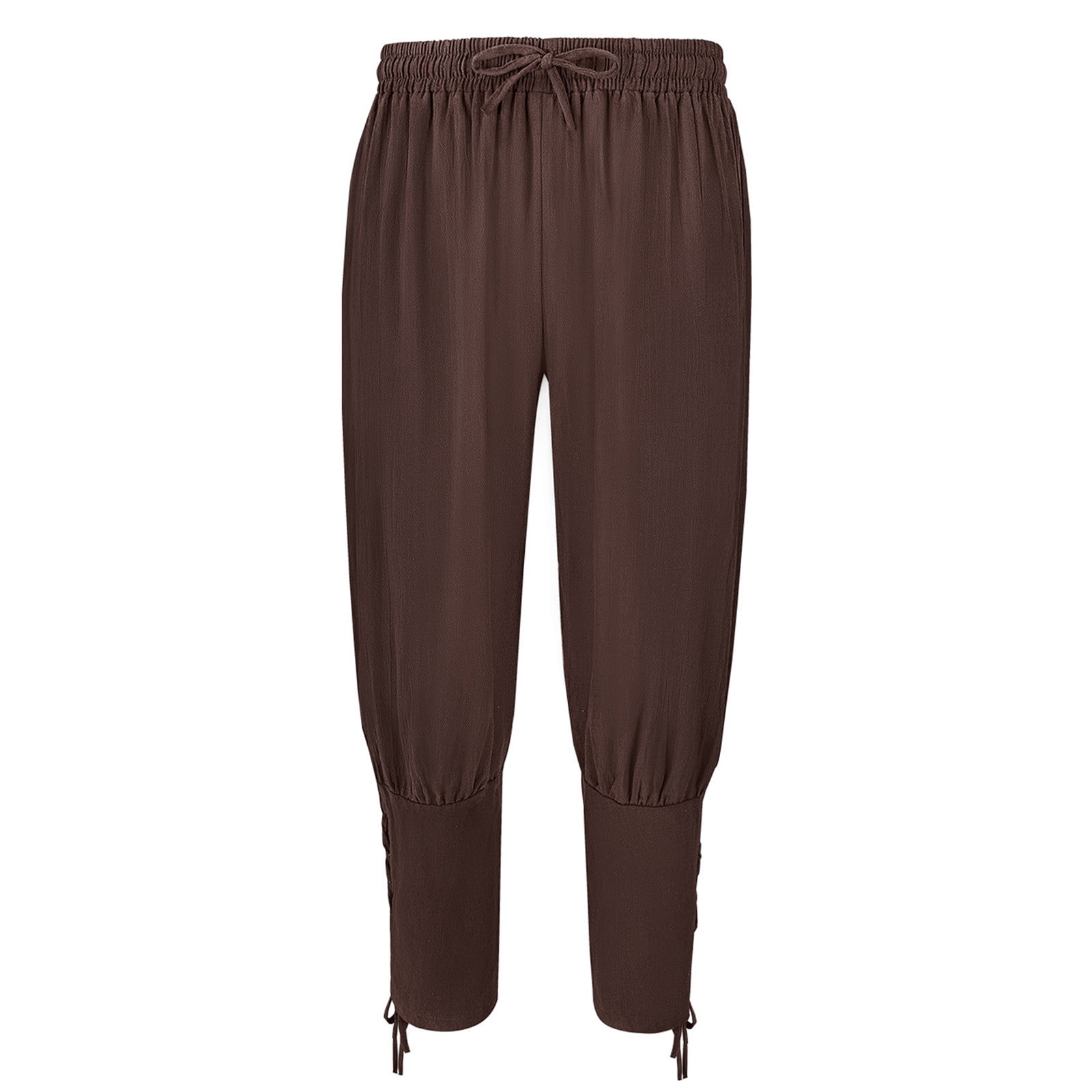 Mhoxuto Womens Renaissance Costume Medieval Tapered Banded Cuff Pants ...