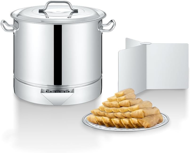 Mi Abuela Series Stainless Steel Tamales Steamer Pot with Exterior ...