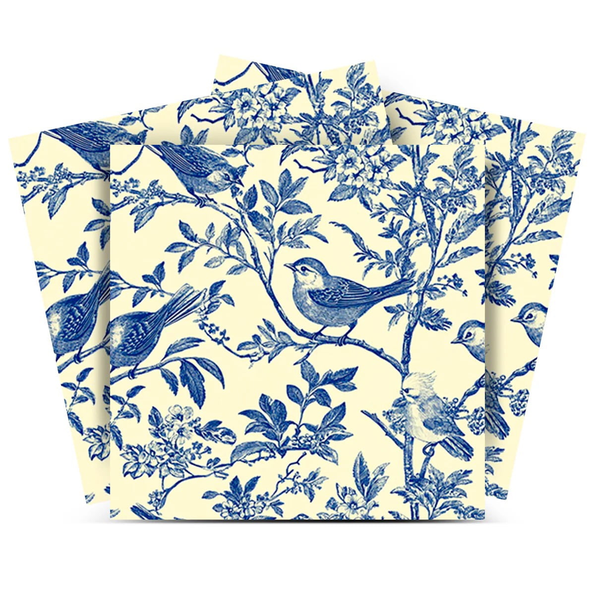 Mi Alma Blue Yellow Bird Peel & Stick Vinyl Backsplash Tiles 5x5, 24 ...