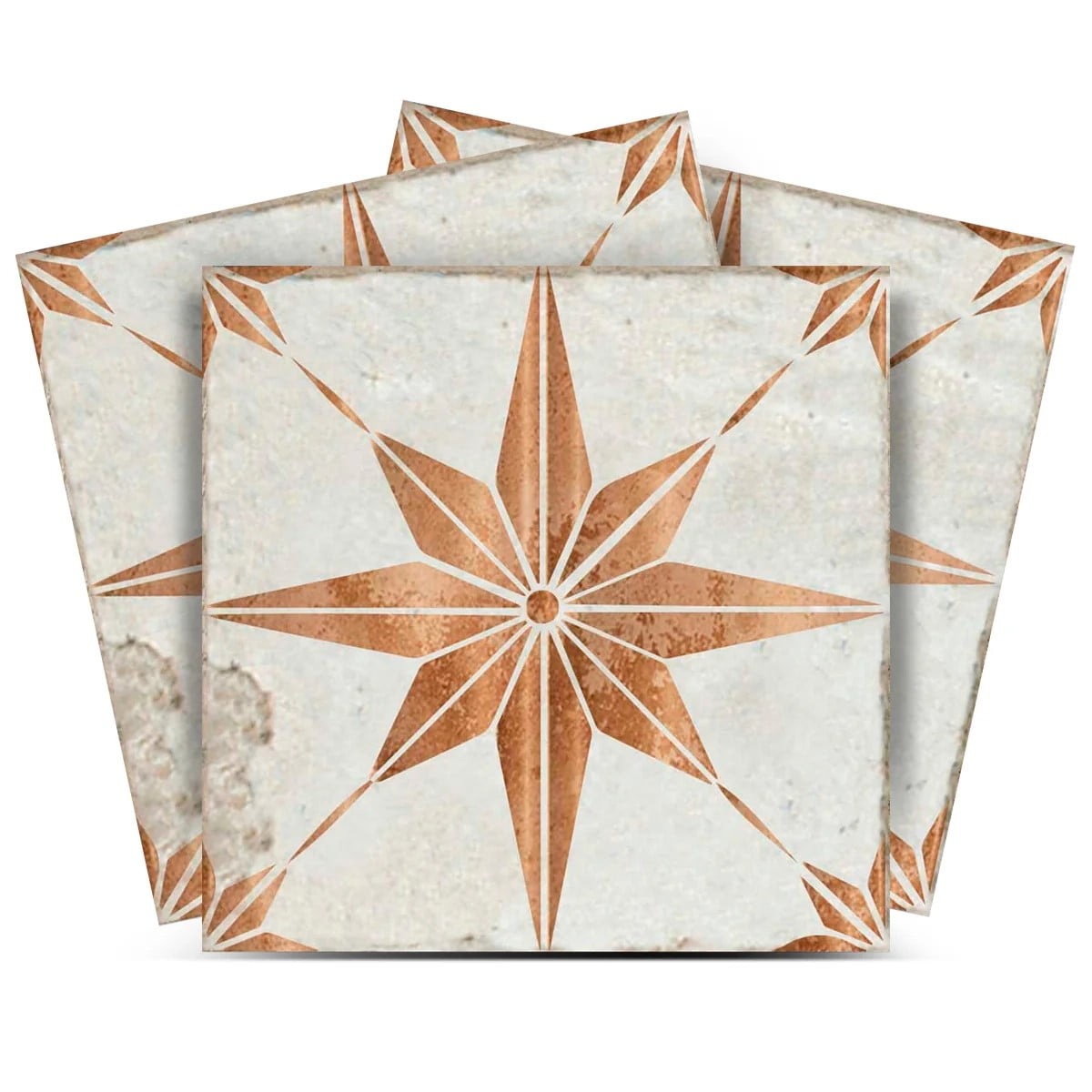 Mi Alma Brown Star Shaped Peel & Stick Vinyl Backsplash Tiles 5x5, 24 ...