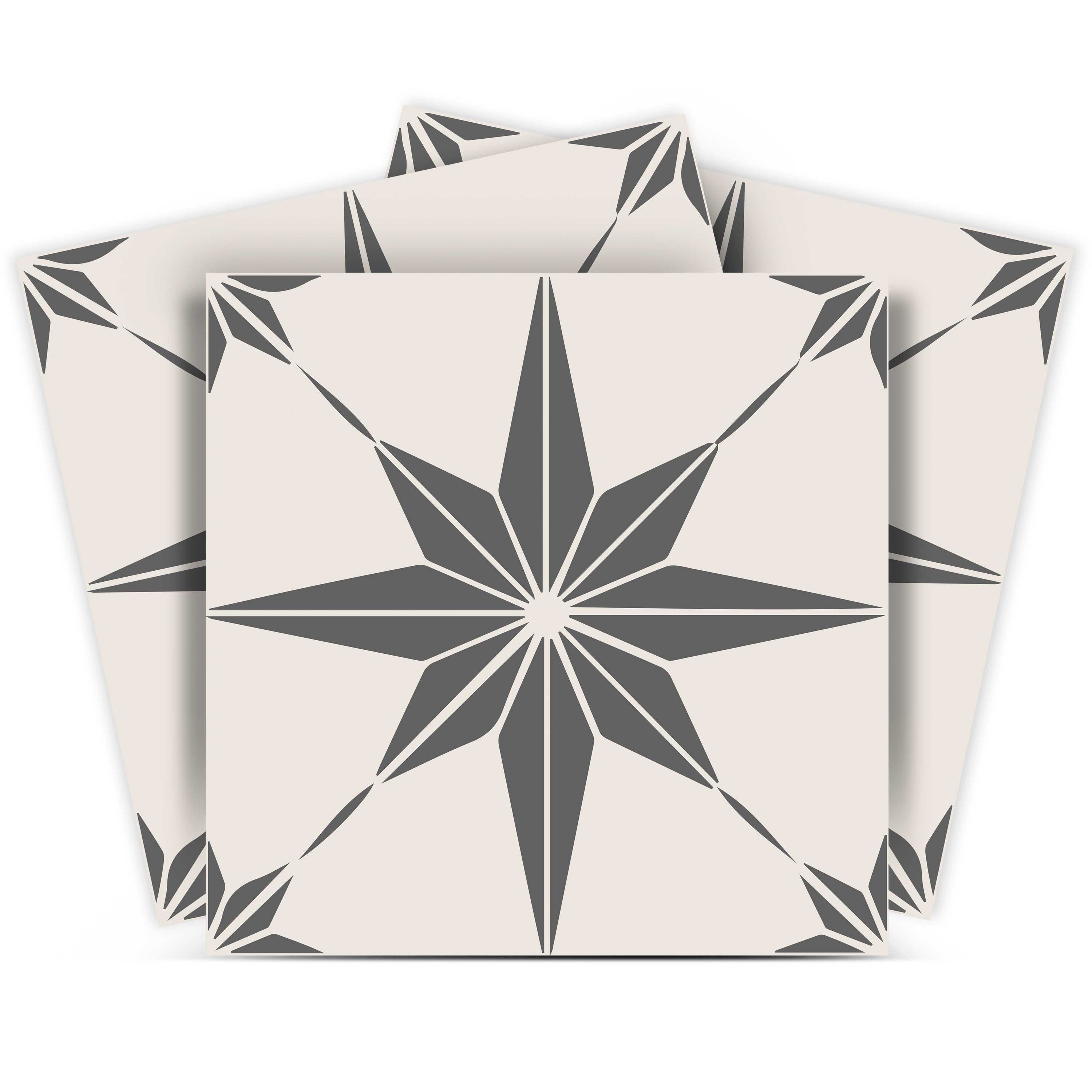 Mi Alma Gray Star Shaped Peel & Stick Vinyl Backsplash Tiles 5x5, 24 ...