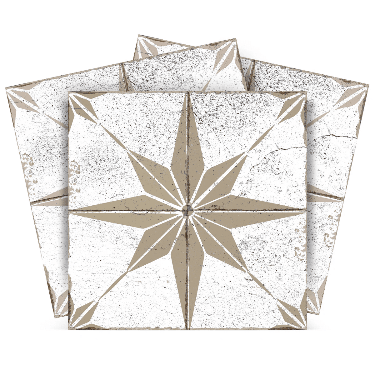 Mi Alma Peel & Stick Tiles - Gray Brown Star Shaped Vinyl Backsplash ...