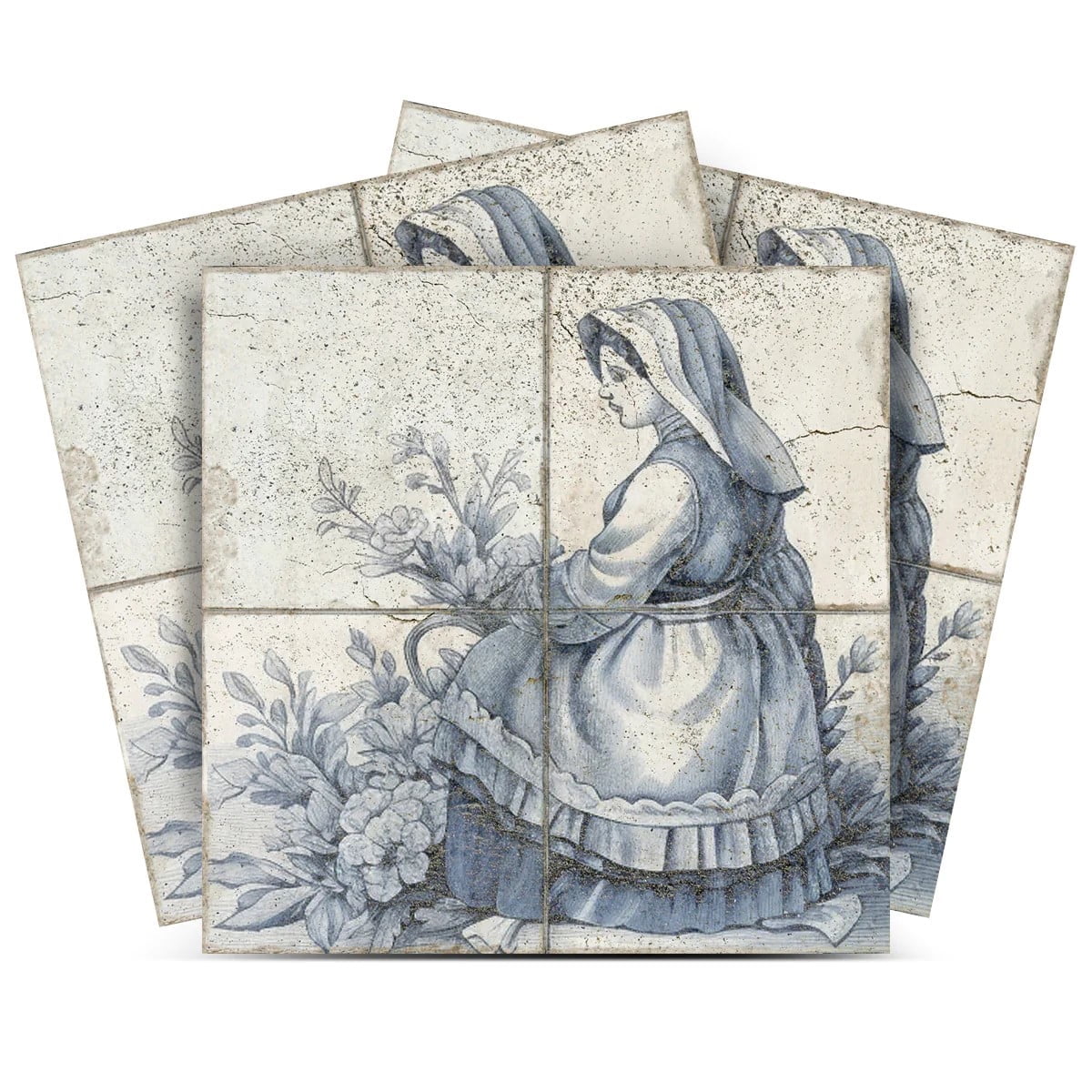 Mi Alma Peel and Stick Delft Vintage D23 Backsplash Vinyl Stick On ...