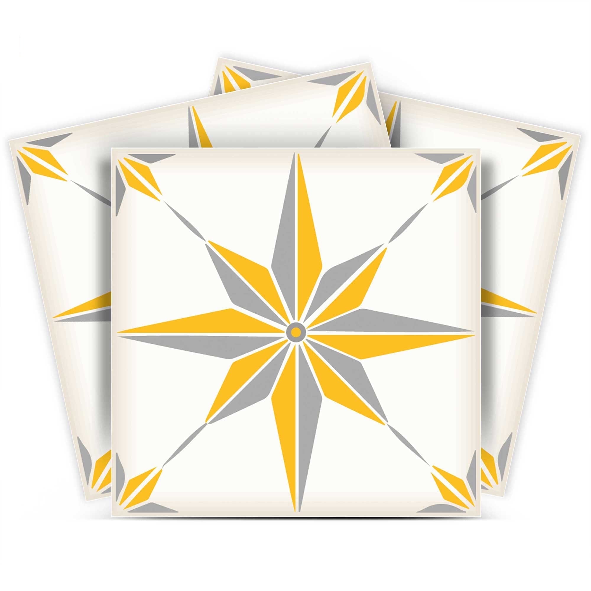 Mi Alma Peel and Stick Star Shaped B64 Backsplash Tile Stickers, Yellow ...