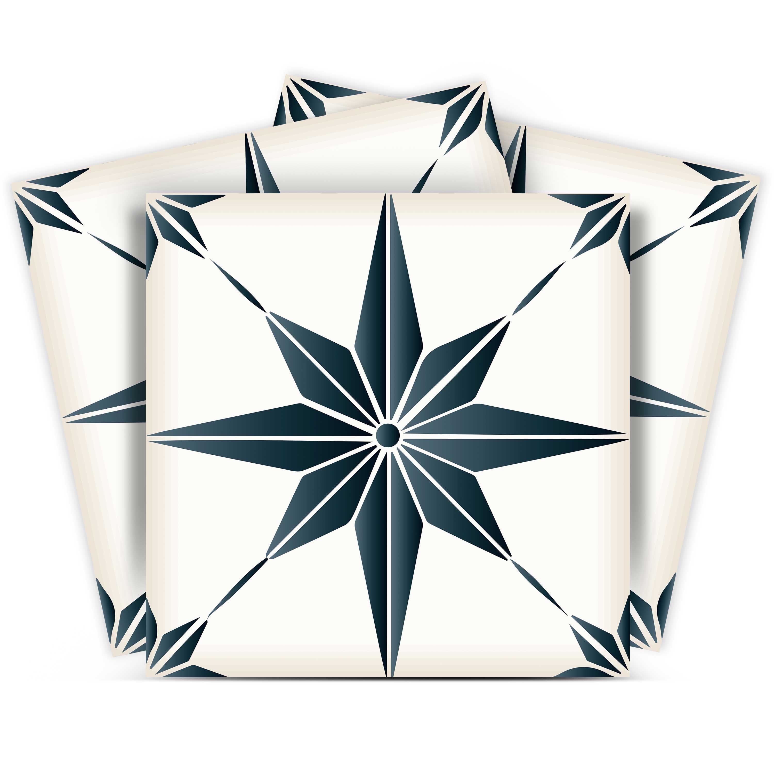 Mi Alma Peel and Stick Star Shaped B69 Backsplash Tile Stickers, Dark ...