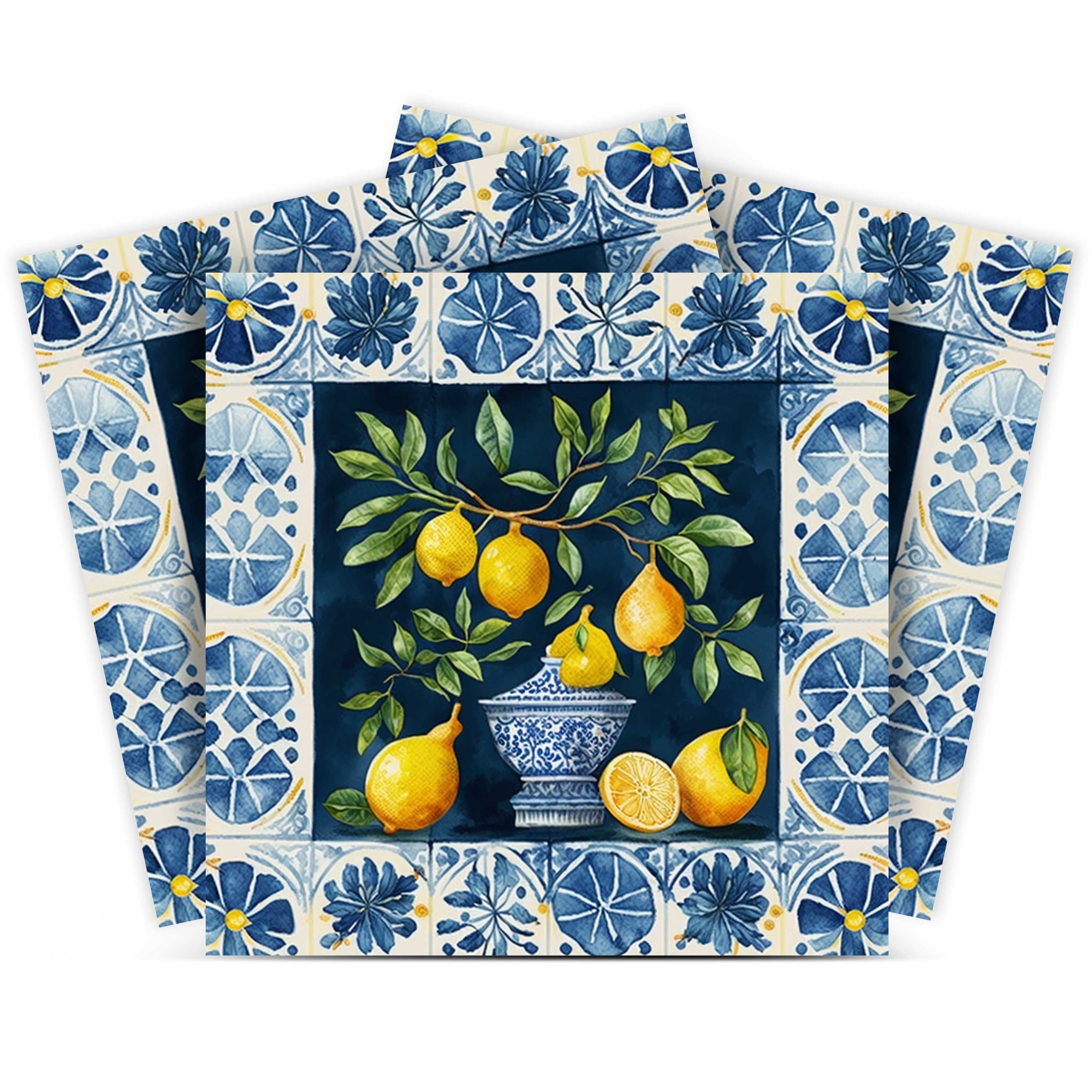 Mi Alma Peel and Stick Vintage Sorrento Lemon L21 Backsplash Vinyl ...
