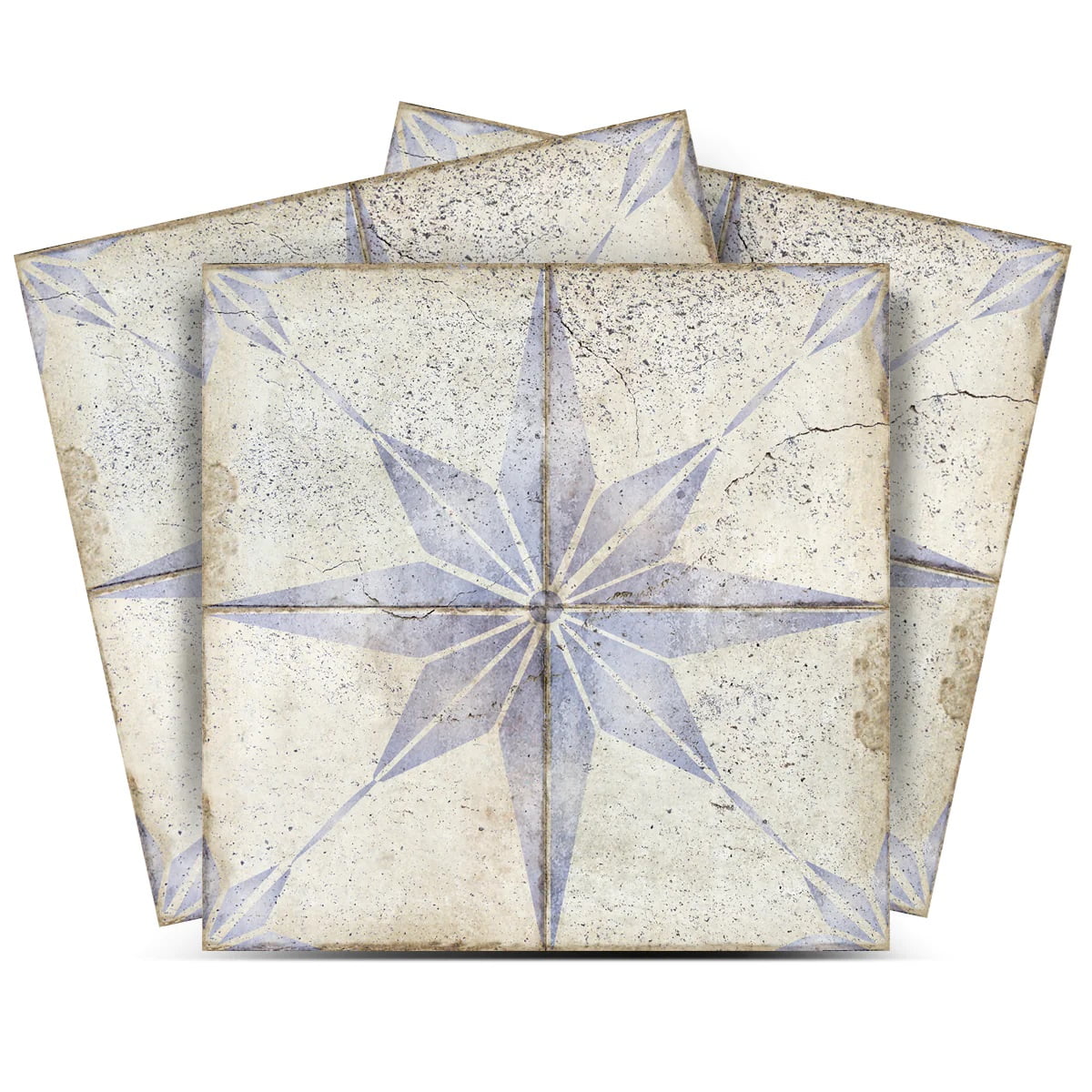 Mi Alma Removable Vinyl Star Shaped Purple Backsplash Tile Stickers ...