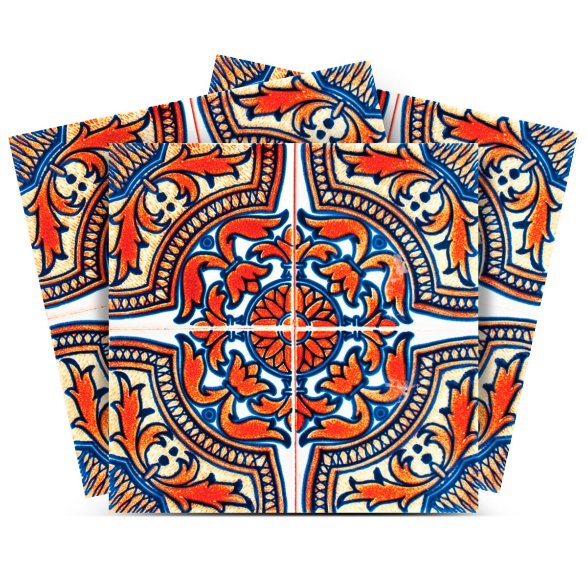 Mi Alma Vinyl Backsplash Decor - Orange Abstract Peel & Stick Tiles 6x6 ...