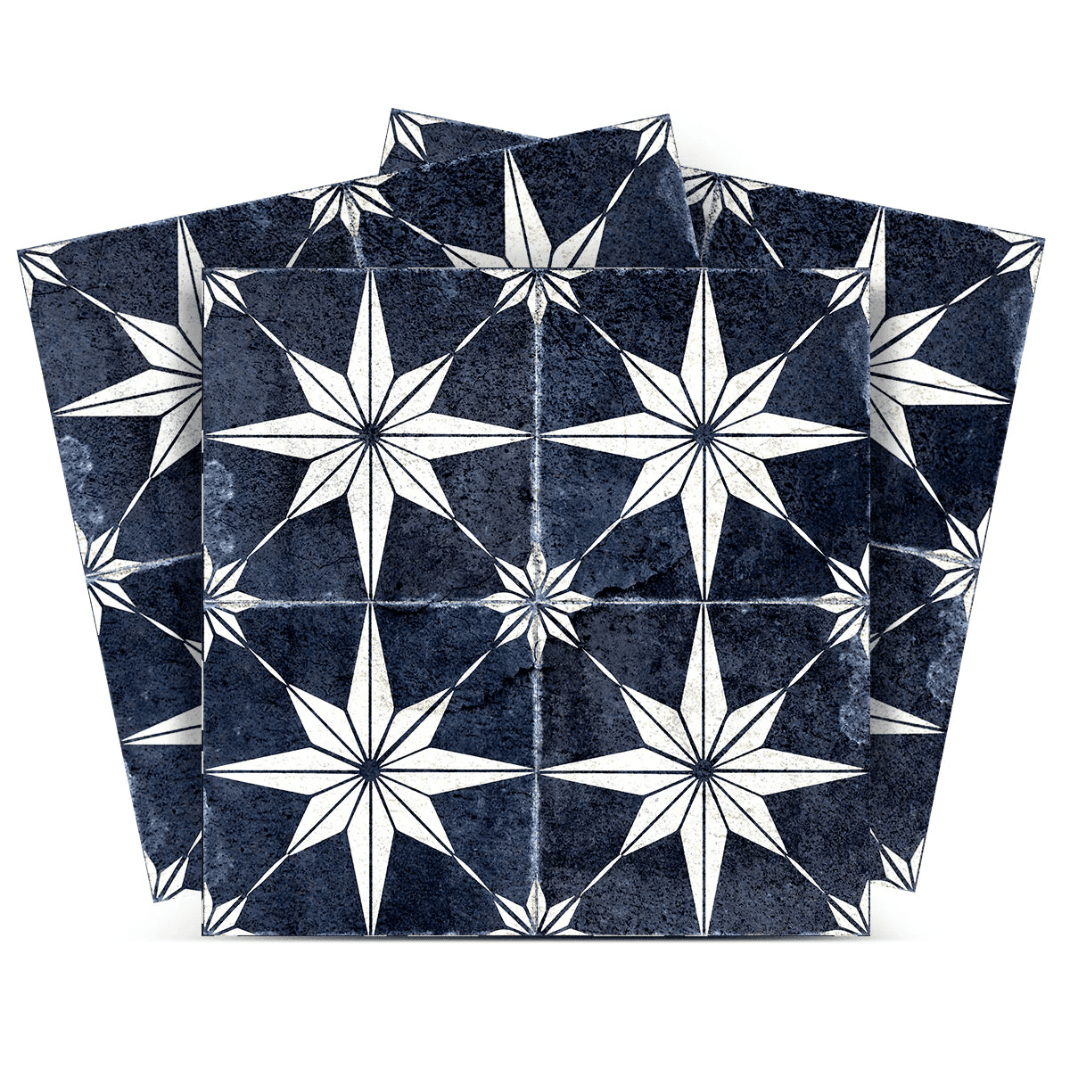 Mi Alma Vinyl Backsplash Decor - White Smoke Star Shaped Peel & Stick ...