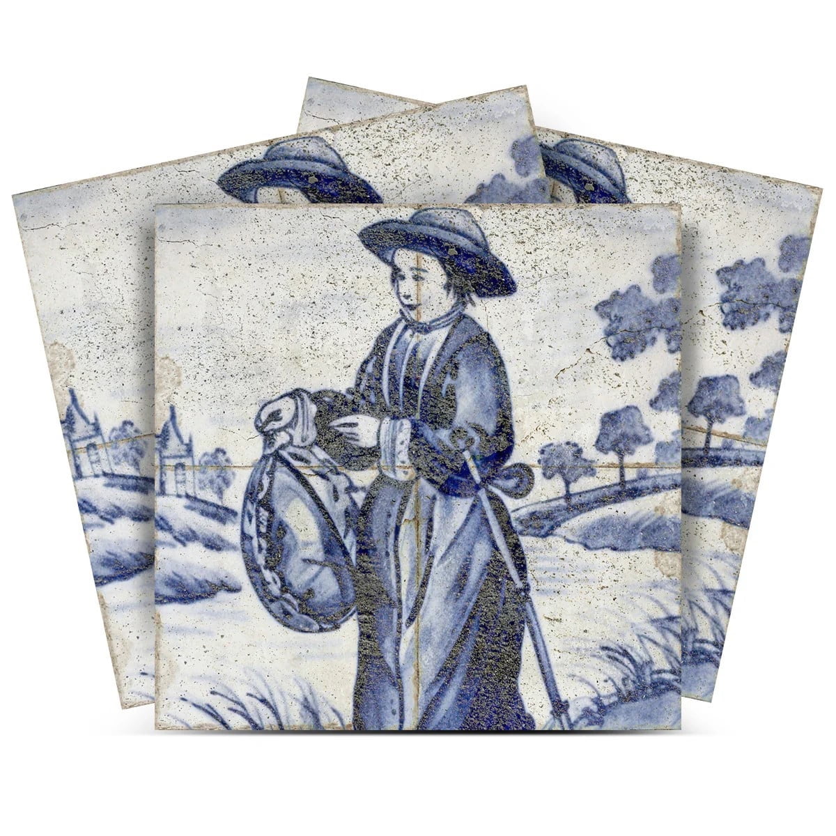 Mi Alma Vinyl Peel and Stick Delft Vintage Hassle-Free D26 Backsplash ...