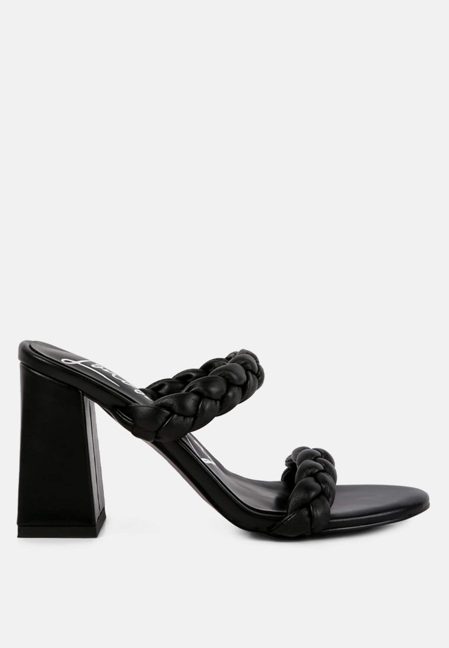 Mi Amor Braided Strap Triangular Block Heels Sandals - Walmart.com
