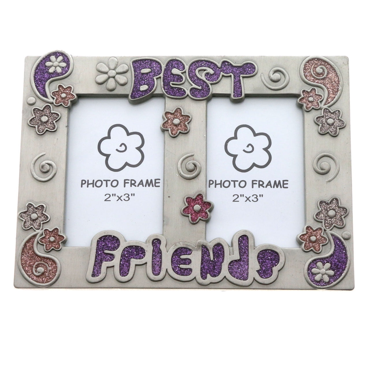 Mi Amore 2x3" displays "Best Friends" Multi-Photo-Frame Pewter ...