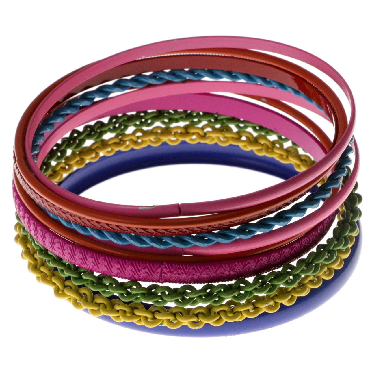 Mi Amore Multi-Colored And Style 10 Piece Bangle Bracelet Set For Women ...