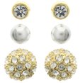 Mi Amore Multiple-Earring-Set Gold-Tone/White - Walmart.com