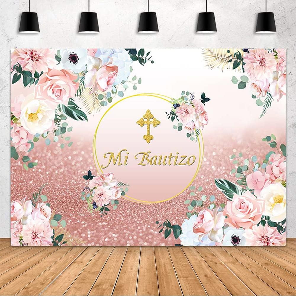 Mi Bautizo Backdrop Mexican Baptism Party Decorations Girl Boy God ...