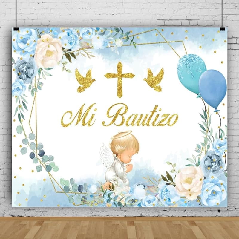 Mi Bautizo Baptism Backdrop First Holy Communion Christening ...