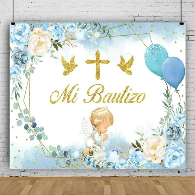 Mi Bautizo Baptism Backdrop First Holy Communion Christening ...