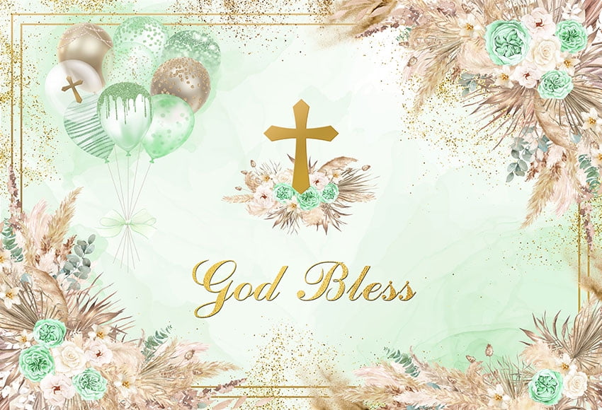 Mi Bautizo Boho Pink Floral Baptism God Bless First Holy Communion r ...