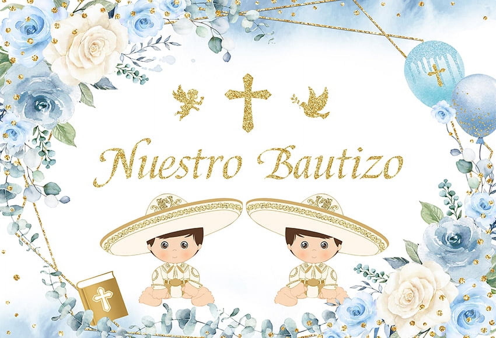 Mi Bautizo Boho Pink Floral Baptism God Bless First Holy Communion r Photo Backdrop Studio ...