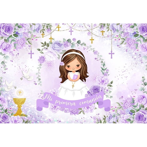 Mi Bautizo Christening God Bless Baptism First Holy Communion Party r ...