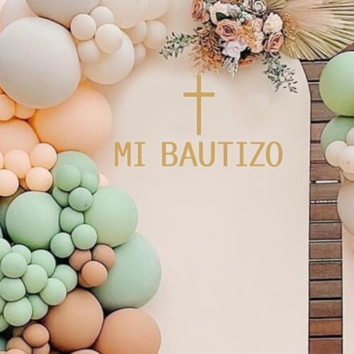 Mi Bautizo Decal Sign - Baptism Party Decorations Mi Bautizo Backdrop ...