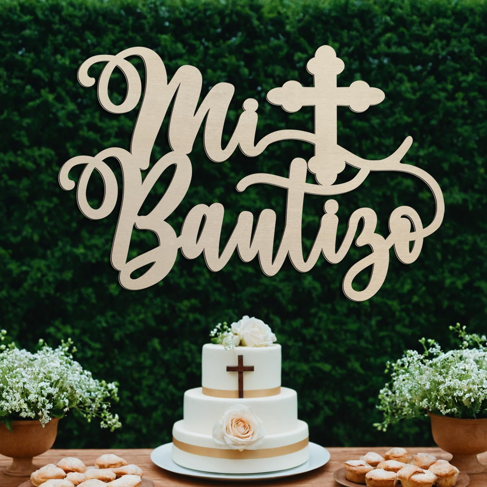 Mi Bautizo Wood Sign - Baptisms and Religious Celebrations Baby Shower ...
