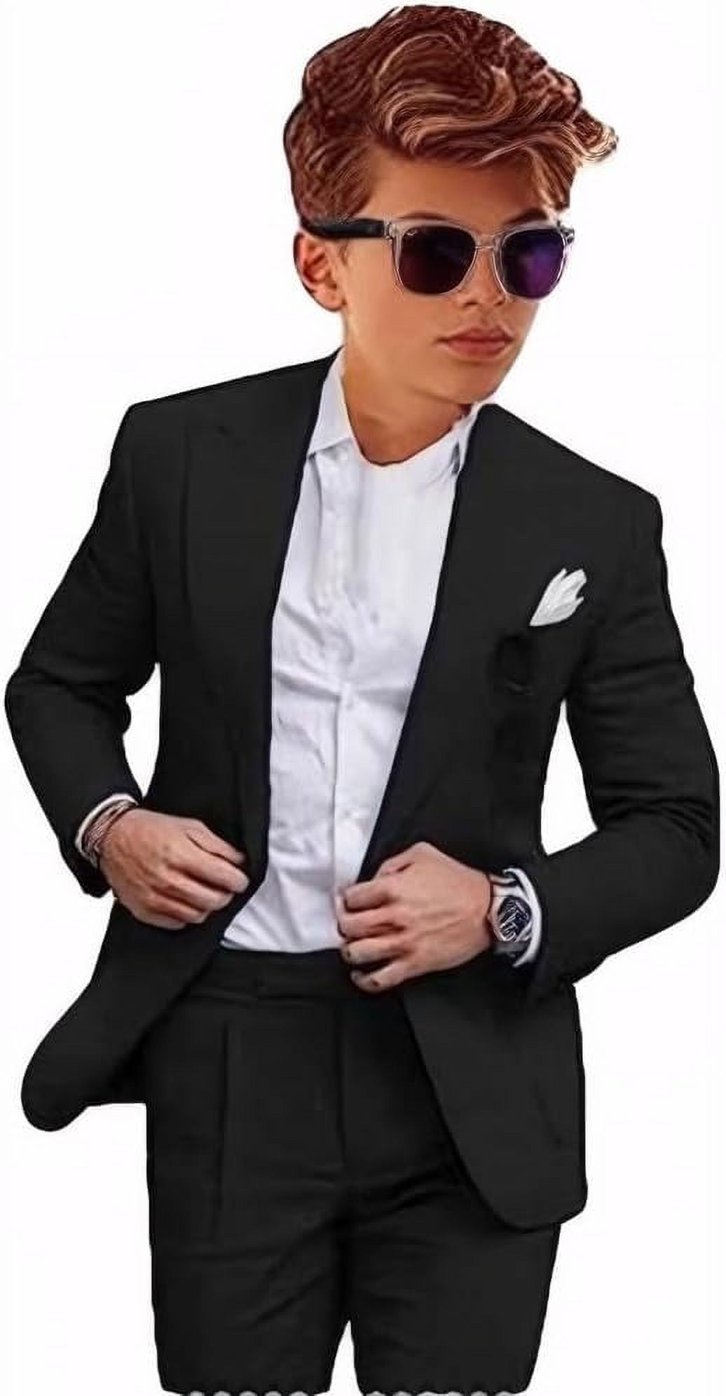 Mi Bo Tong Boys Linen Suit for Wedding 2 PC Kids Linen Suit for Summer ...