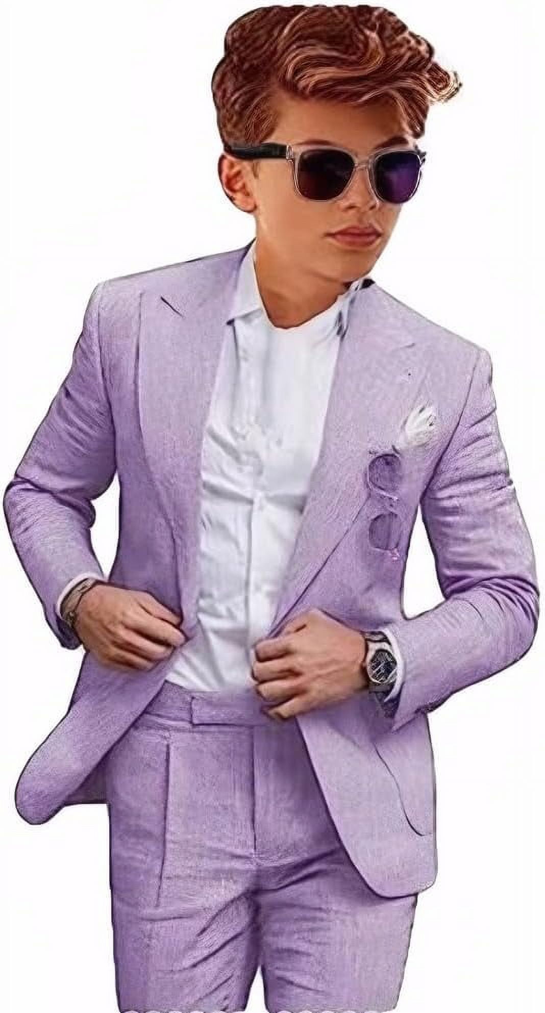 Mi Bo Tong Boys Linen Suit for Wedding 2 PC Kids Linen Suit for Summer ...