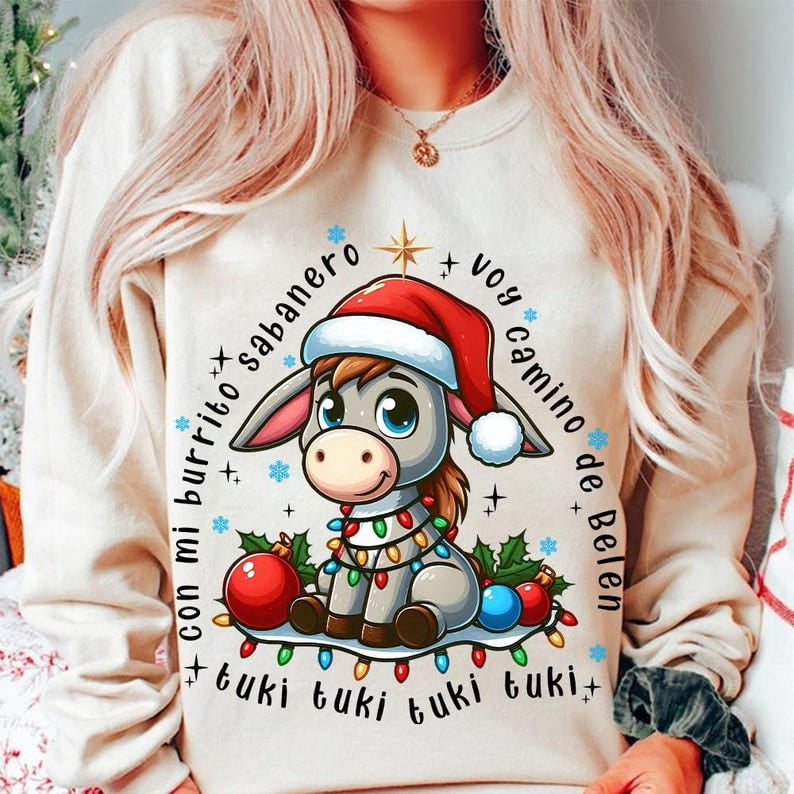 Mi Burrito Sabanero Mexican Sweatshirt, Feliz Navidad Shirt, Tuki Tuki ...