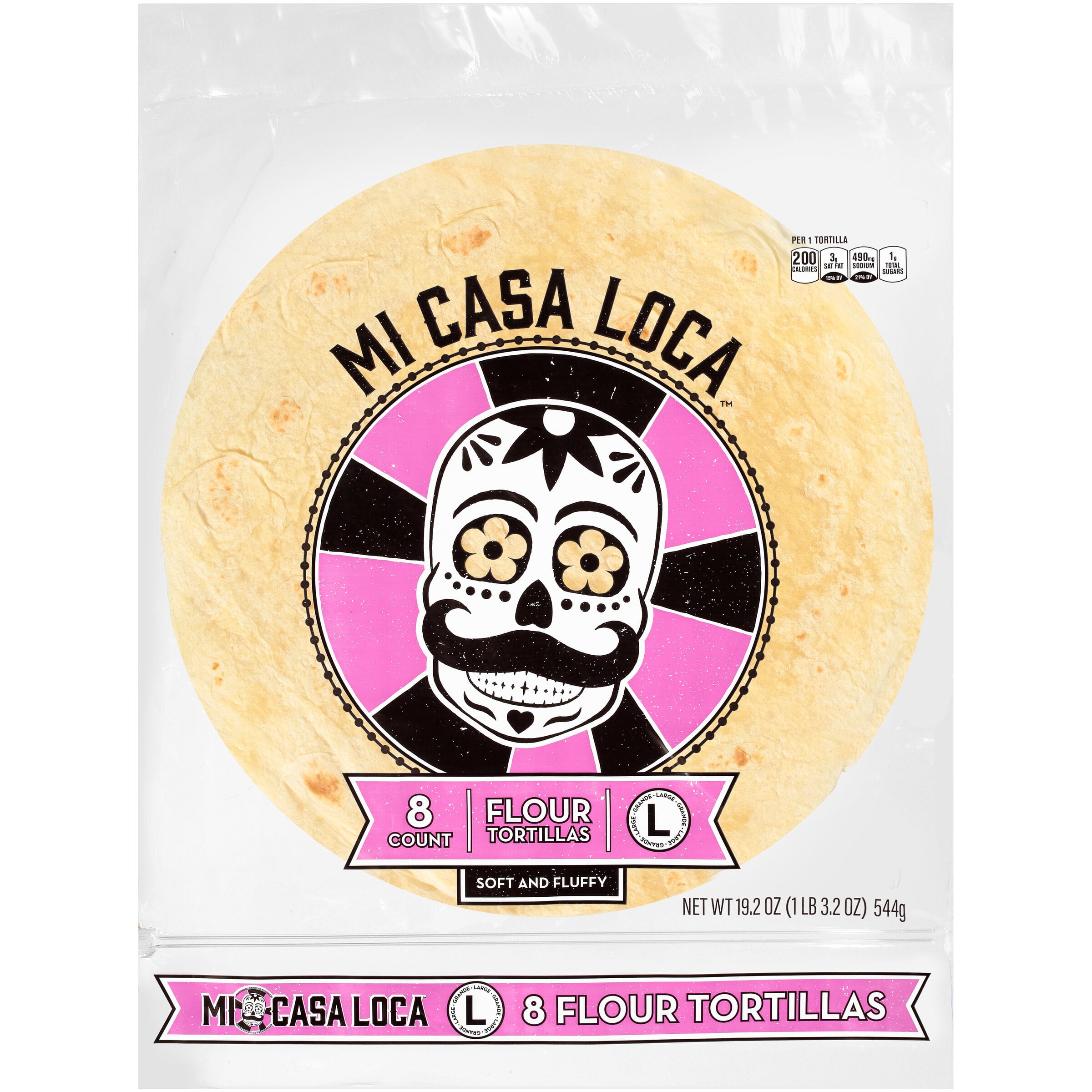 Mi Casa Loca Soft and Fluffy Flour Tortillas, Large Size, Shelf-Stable ...