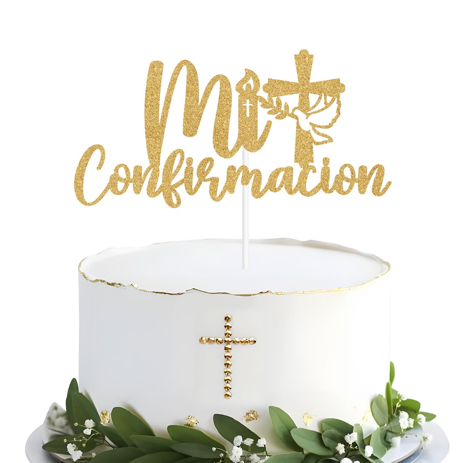 Mi Confirmacion Cake FEV6 Topper, First Holy Communion, Glittery ...