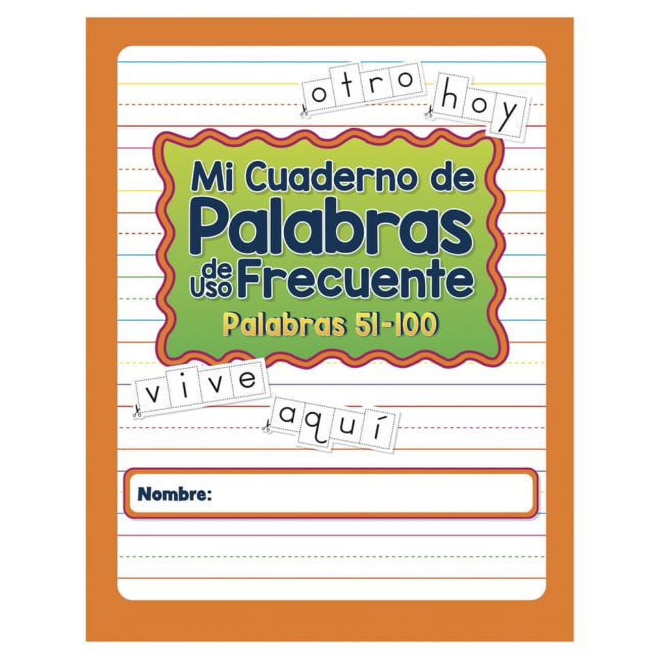 Mi Cuaderno de Palabras de Uso Frecuente ? Palabras 51-100 ? 12 ...