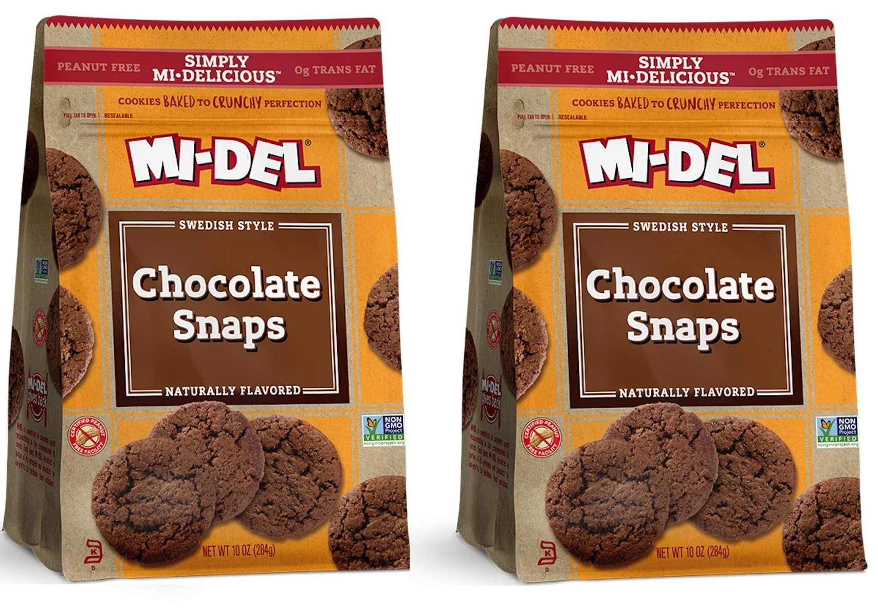 Mi-Del Chocolate Snaps Cookies KEF16 - Rich Chocolate Flavor - Crunchy ...