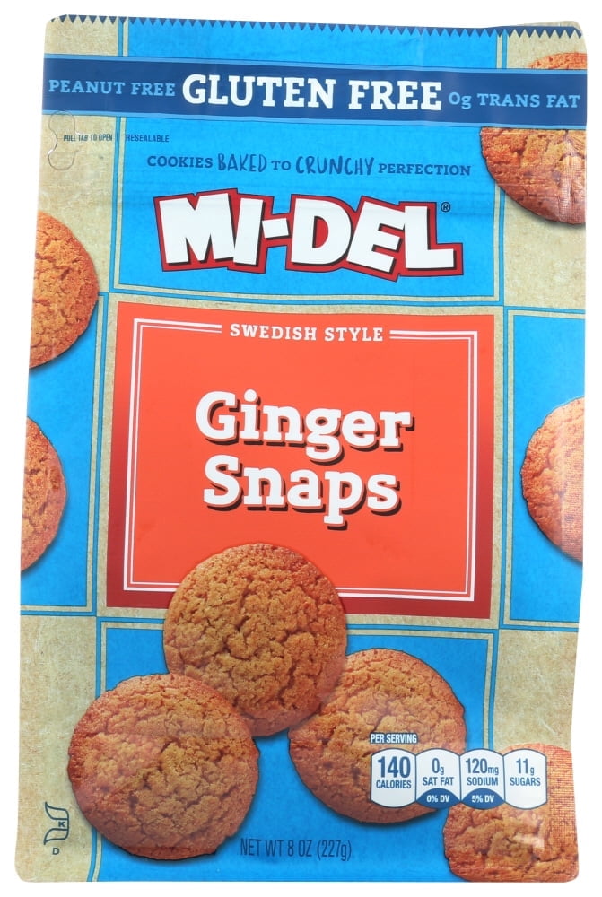Mi-Del Gluten-Free Swedish Style Ginger Snaps Cookies, 8 Oz. Pack of 5 ...